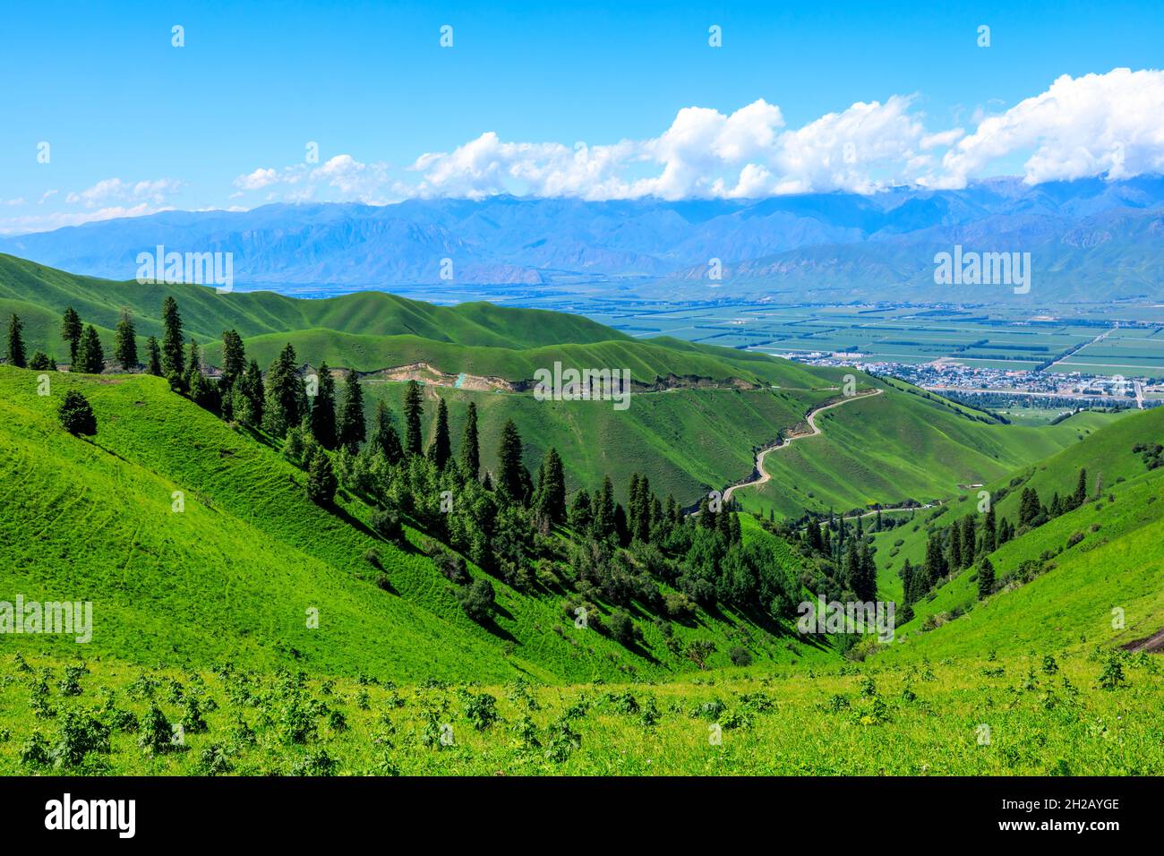 Nalati Grassland natural scenery in Xinjiang,China Stock Photo - Alamy