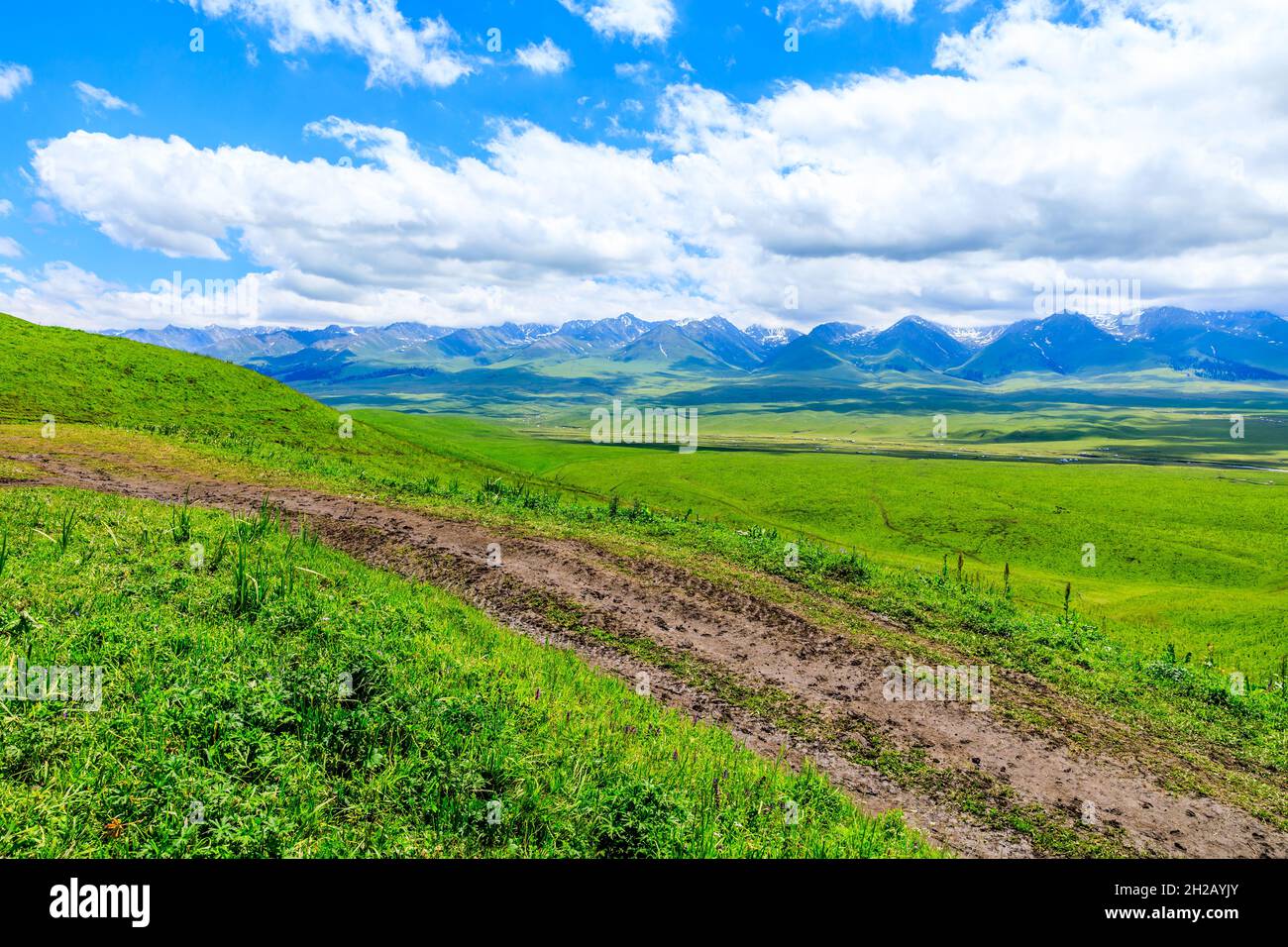Nalati Grassland natural scenery in Xinjiang,China Stock Photo - Alamy