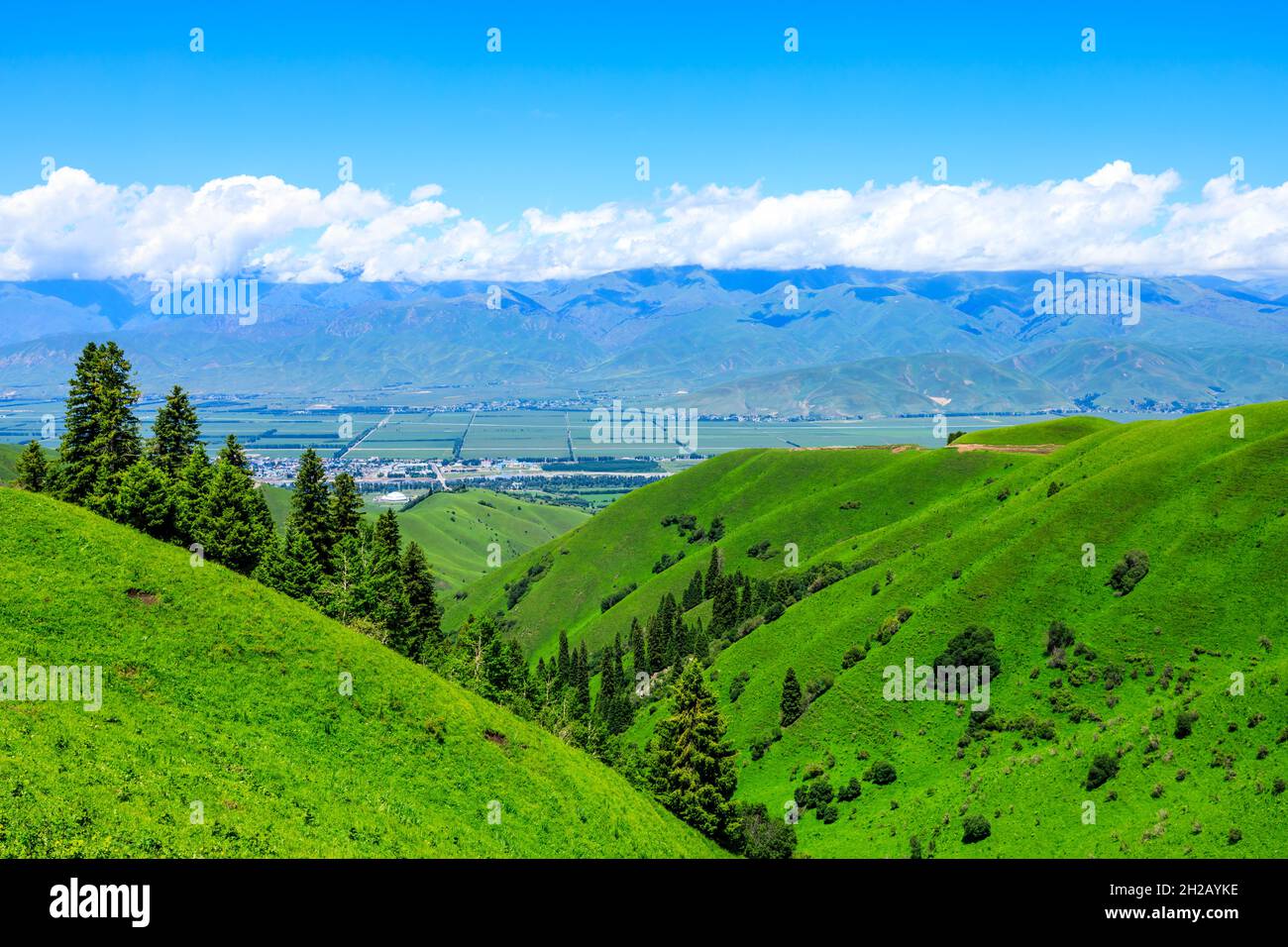 Nalati Grassland natural scenery in Xinjiang,China Stock Photo - Alamy