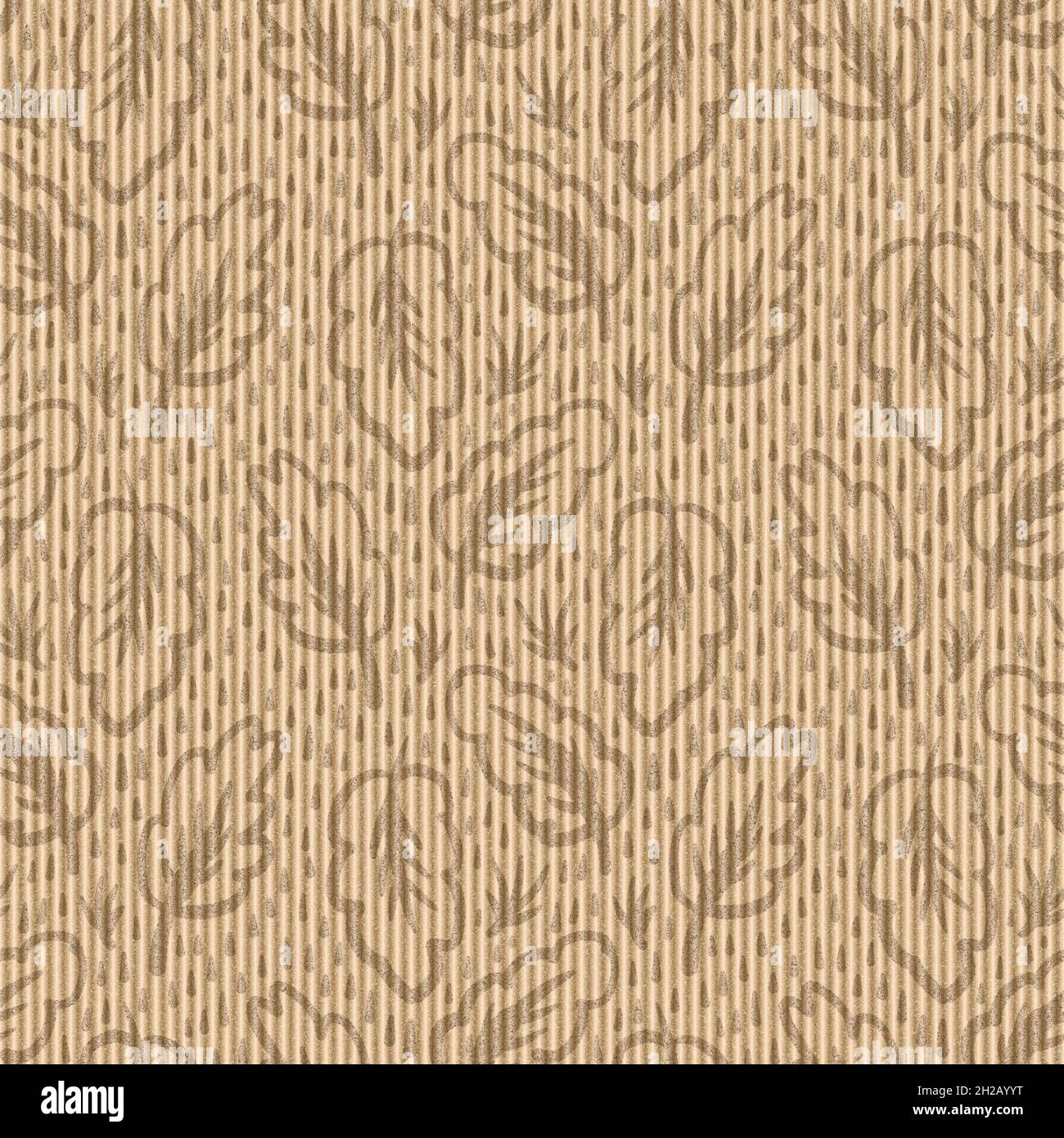 Ecru recycled corrugated pulp card paper texture. Ribbed plain neutral ...