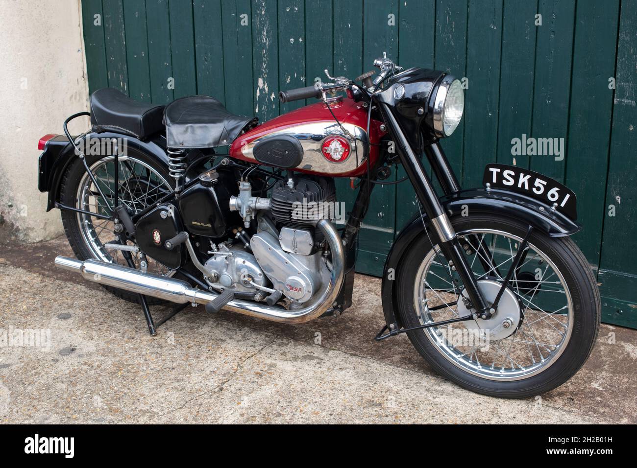 1955 BSA Motorcycle at Bicester Heritage Centre autumn sunday scramble event. Bicester ...
