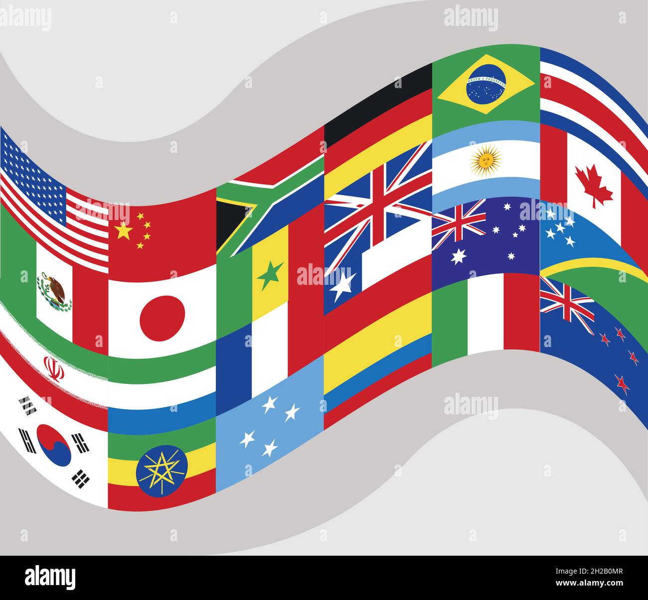 Countries Flags Waving Stock Vector Image And Art Alamy