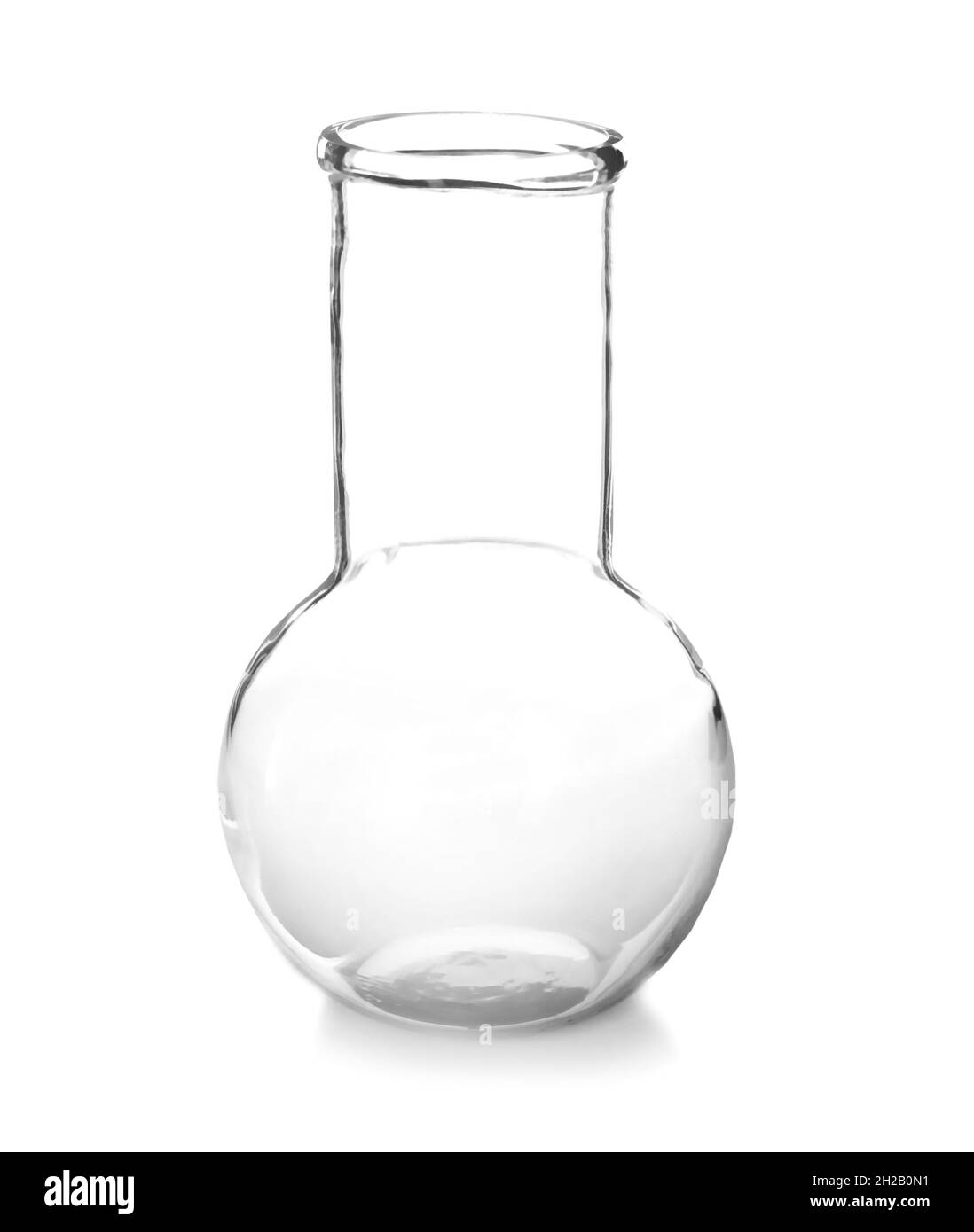 Empty flask on white background. Laboratory analysis equipment Stock ...