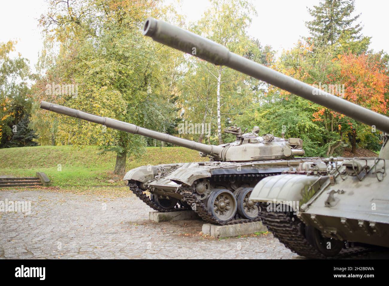 Poznan, Poland - Tanks and military equipment on the Citadel of Poznan ...