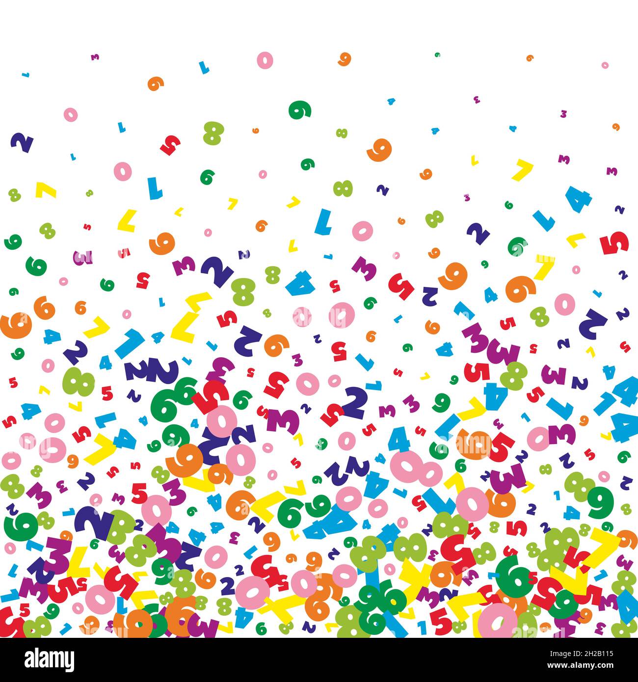 Falling bright numbers. Math study concept with flying digits ...