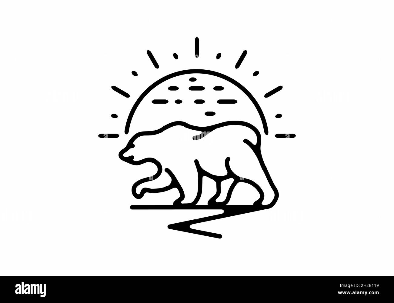Line art illustration of wild bear design Stock Vector Image & Art - Alamy