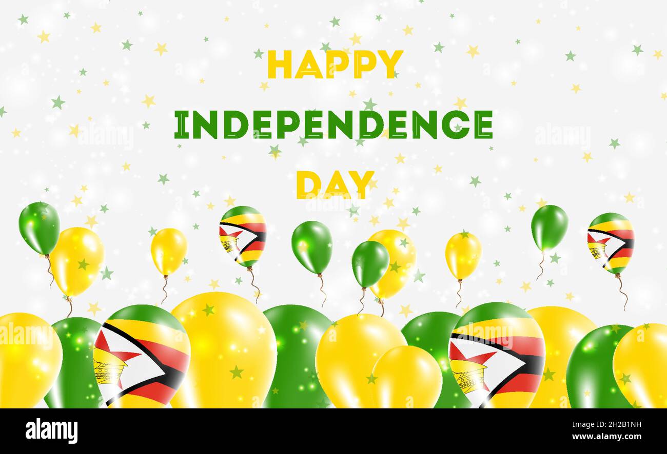 Zimbabwe Independence Day Patriotic Design. Balloons in Zimbabwean ...