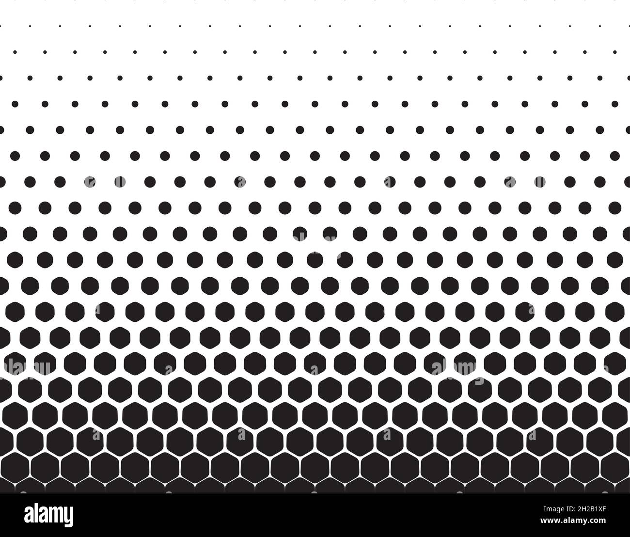 Seamless Halftone Vector Background. Hexagons Turning Into Circles ...
