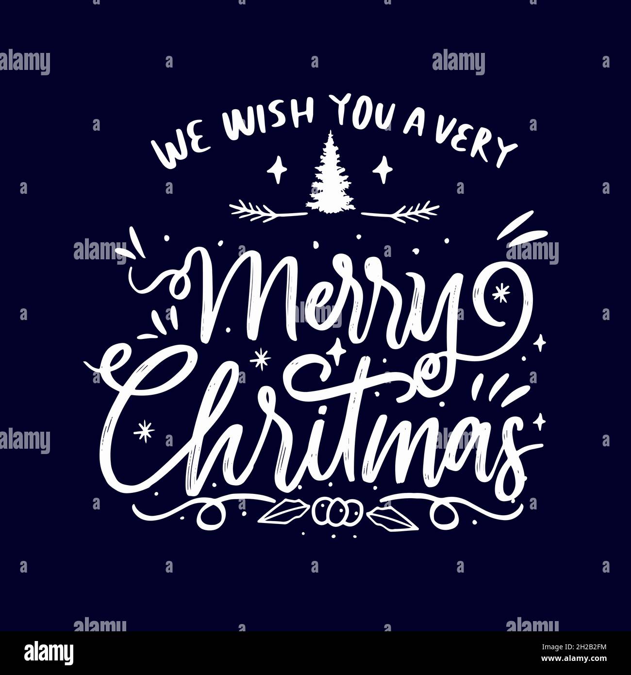 Typographic merry christmas card Stock Vector Images - Alamy