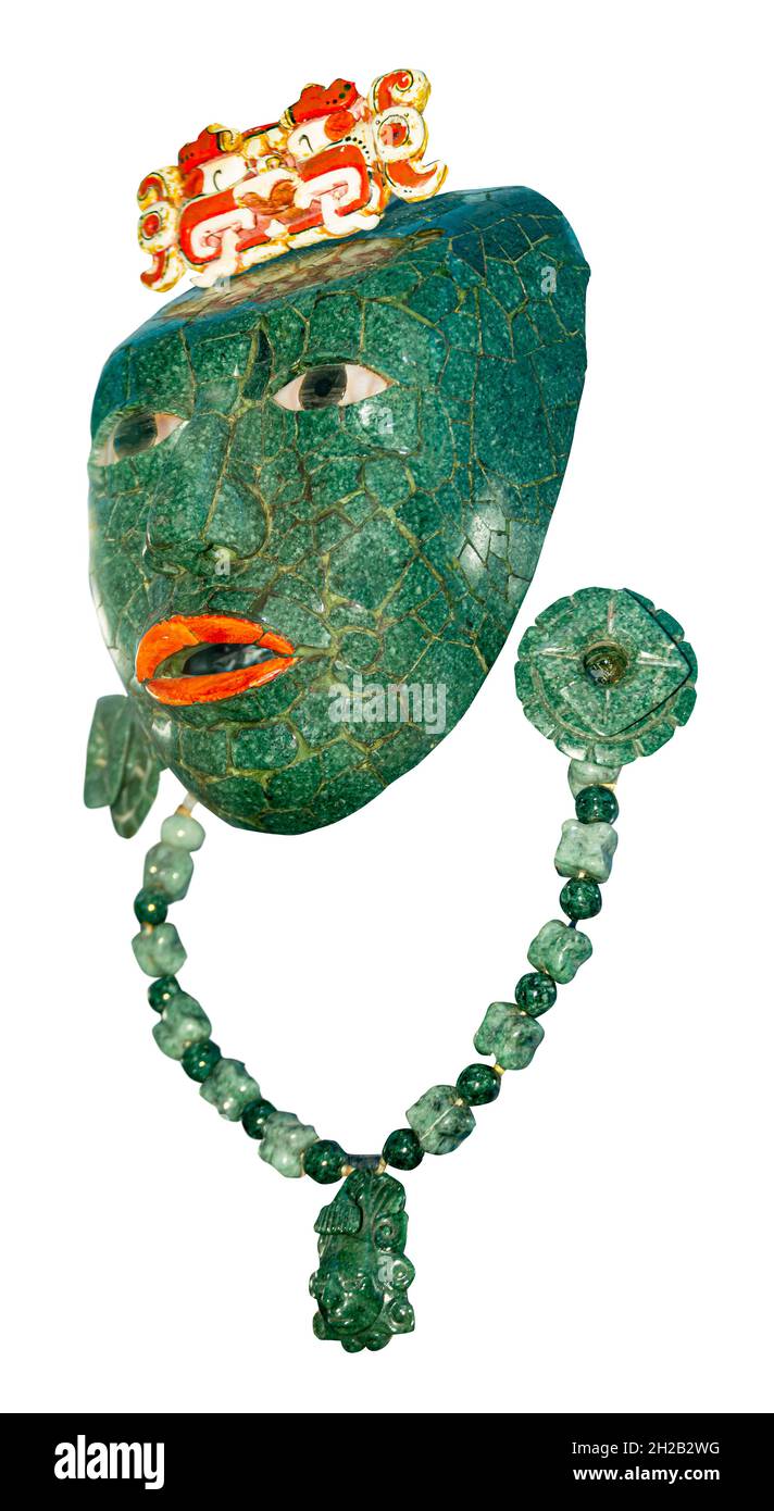 Native mayan ceremonial mask made of jade Stock Photo - Alamy
