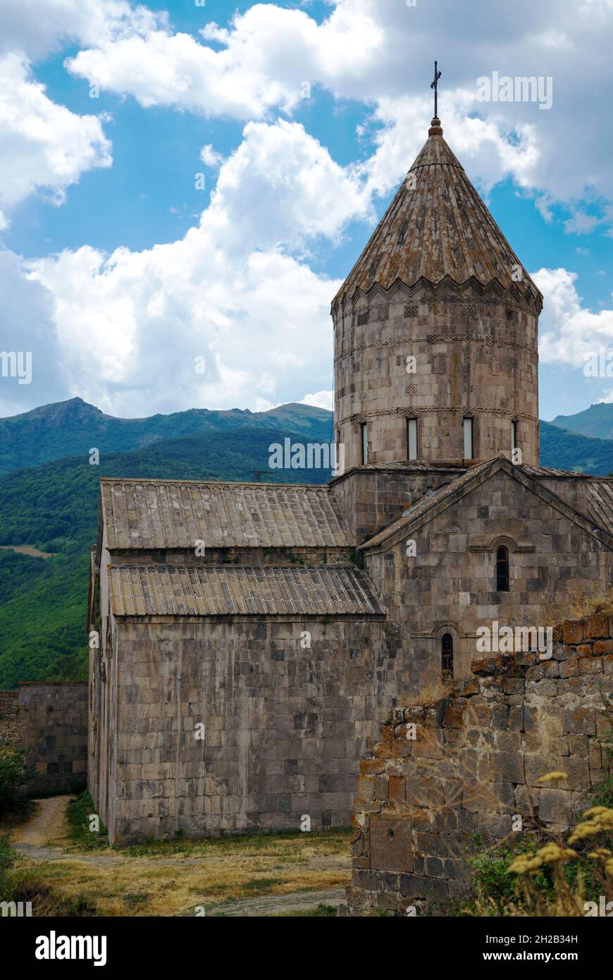 the Tatev monastery, Armenia, about IX century, big building is church ...