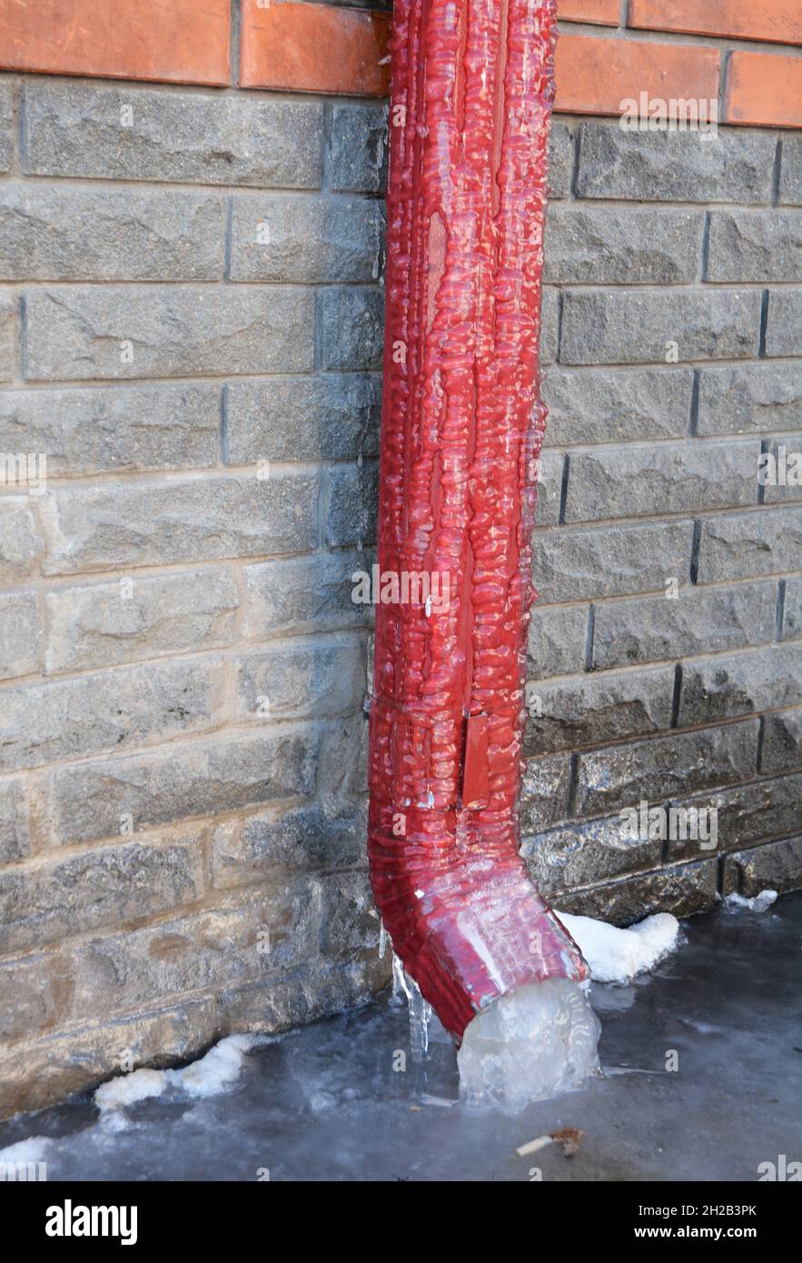 Frozen Gutter or Downspout. Gutters and Downspouts Sometimes Freeze ...