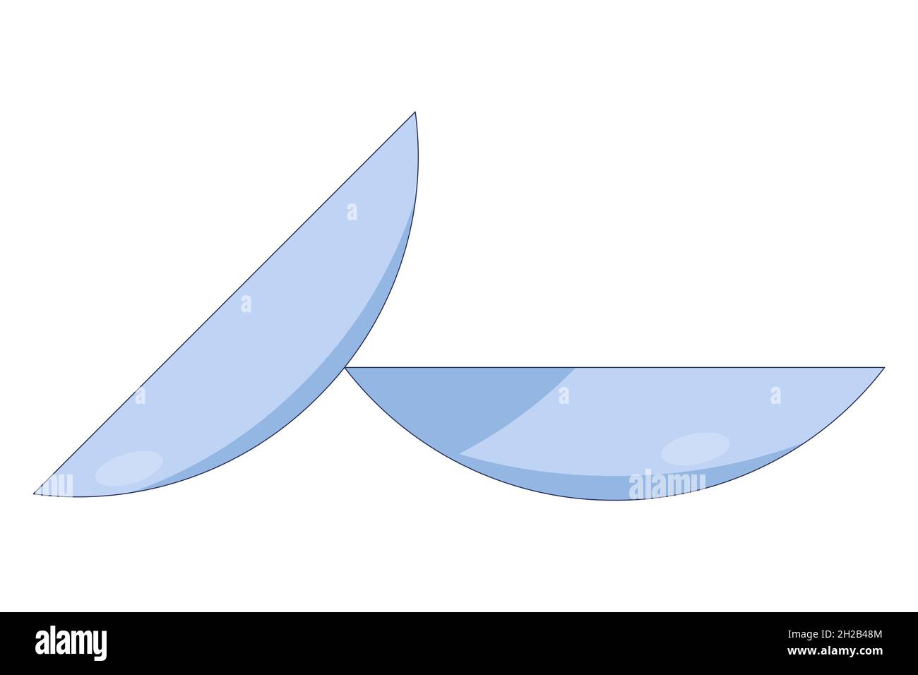 Contact lenses template, close up look at contact lens icon in a flat ...