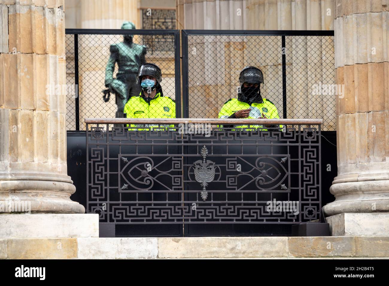 Bogota, Colombia, October 20, 2021. Colombia's riot police officers ...