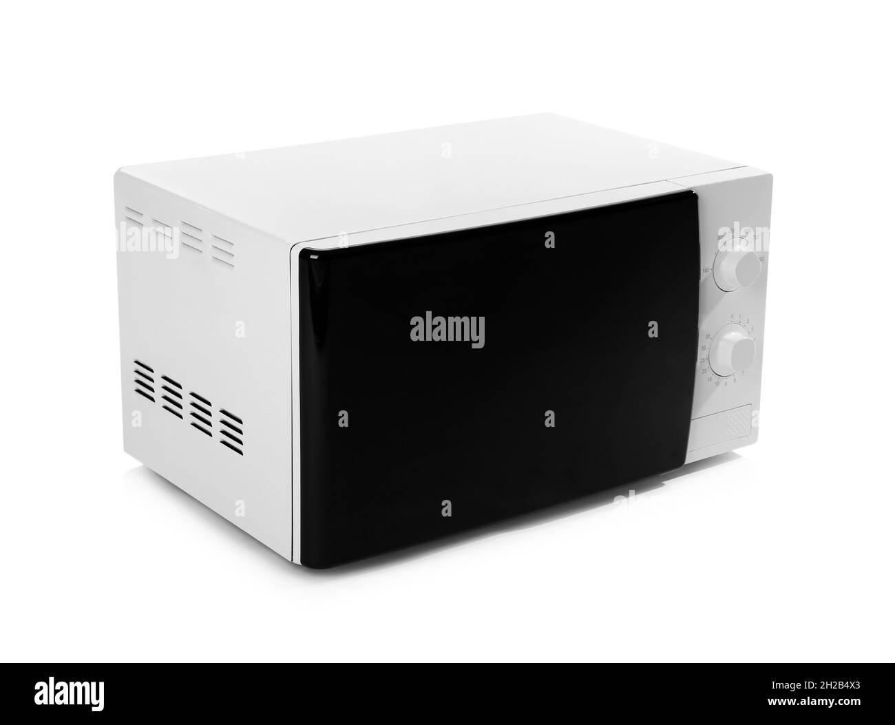 Modern microwave oven on white background. Kitchen appliance Stock ...