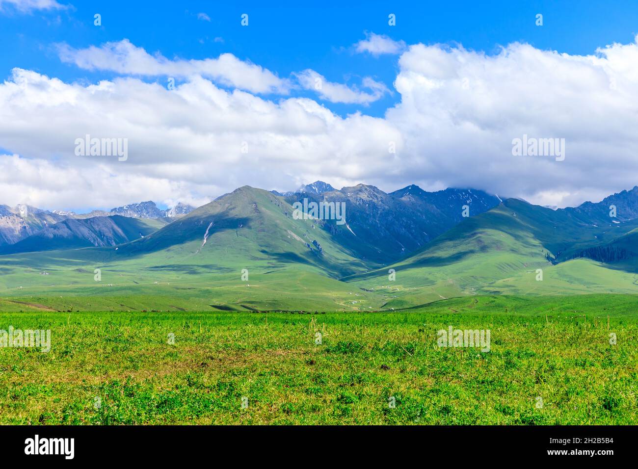 Nalati grassland with beautiful mountain natural landscape in Xinjiang ...