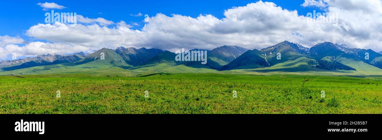 Nalati grassland with beautiful mountain natural landscape in Xinjiang ...