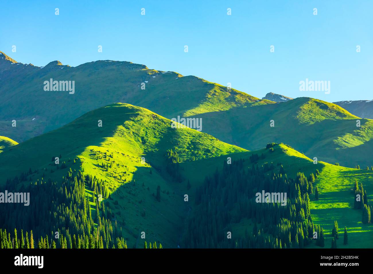 Nalati grassland with beautiful mountain natural landscape in Xinjiang ...