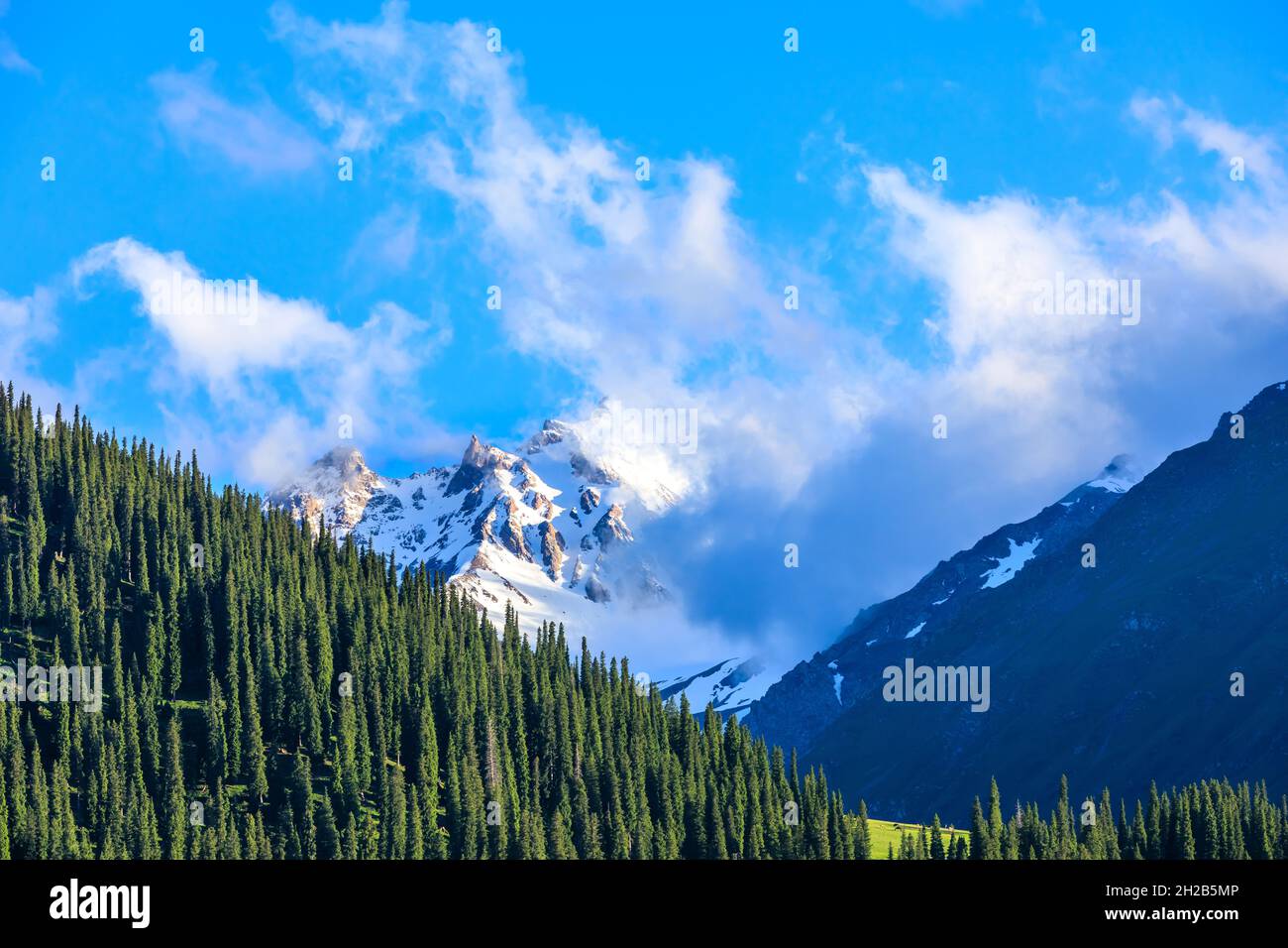 Nalati grassland with beautiful mountain natural landscape in Xinjiang ...