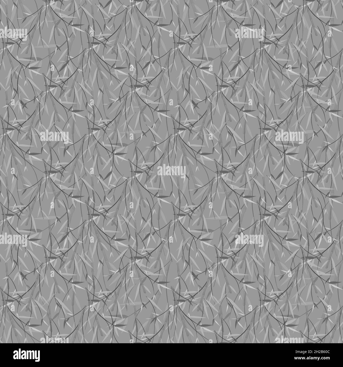 Gray seamless pattern with branches and leaves of bamboo Stock Vector ...