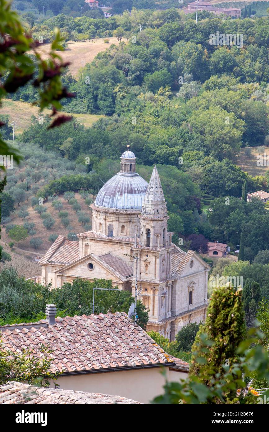 View of Saint Biagio temple from Montepulciano town, Tuscany, Italy ...