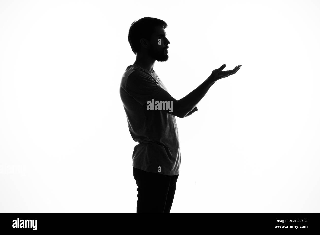 Man in shadow back view lifestyle Black and White Stock Photos & Images ...