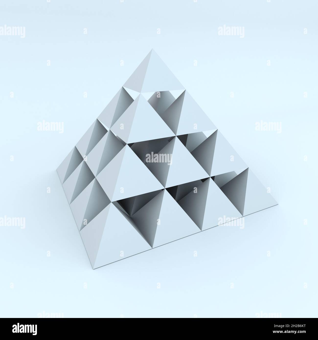 Pyramid composed of small pyramids. 3d illustration Stock Photo - Alamy