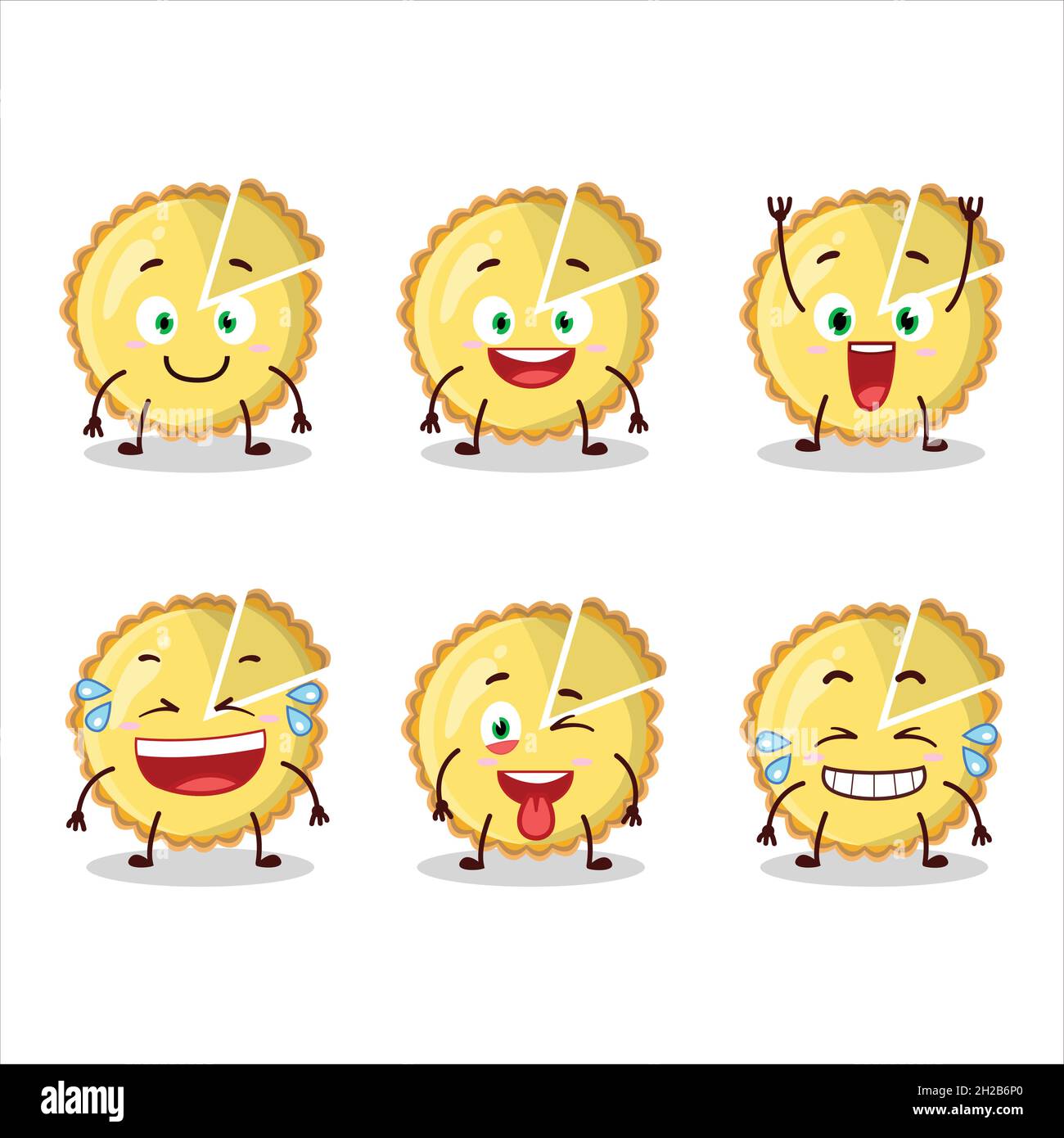 Cartoon character of lemon tart with smile expression. Vector ...
