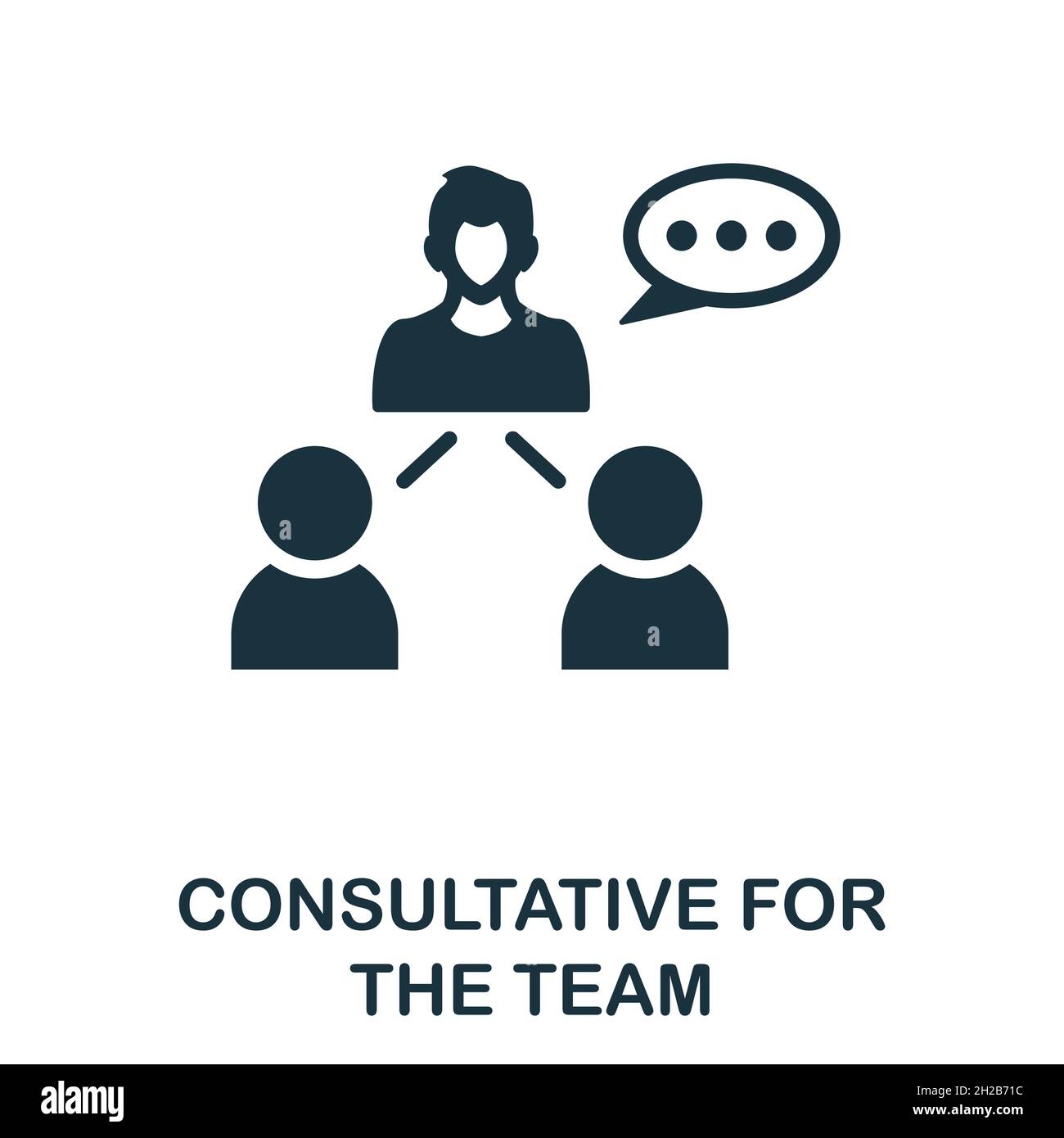 Consultative For The Team icon. Monochrome sign from corporate ...