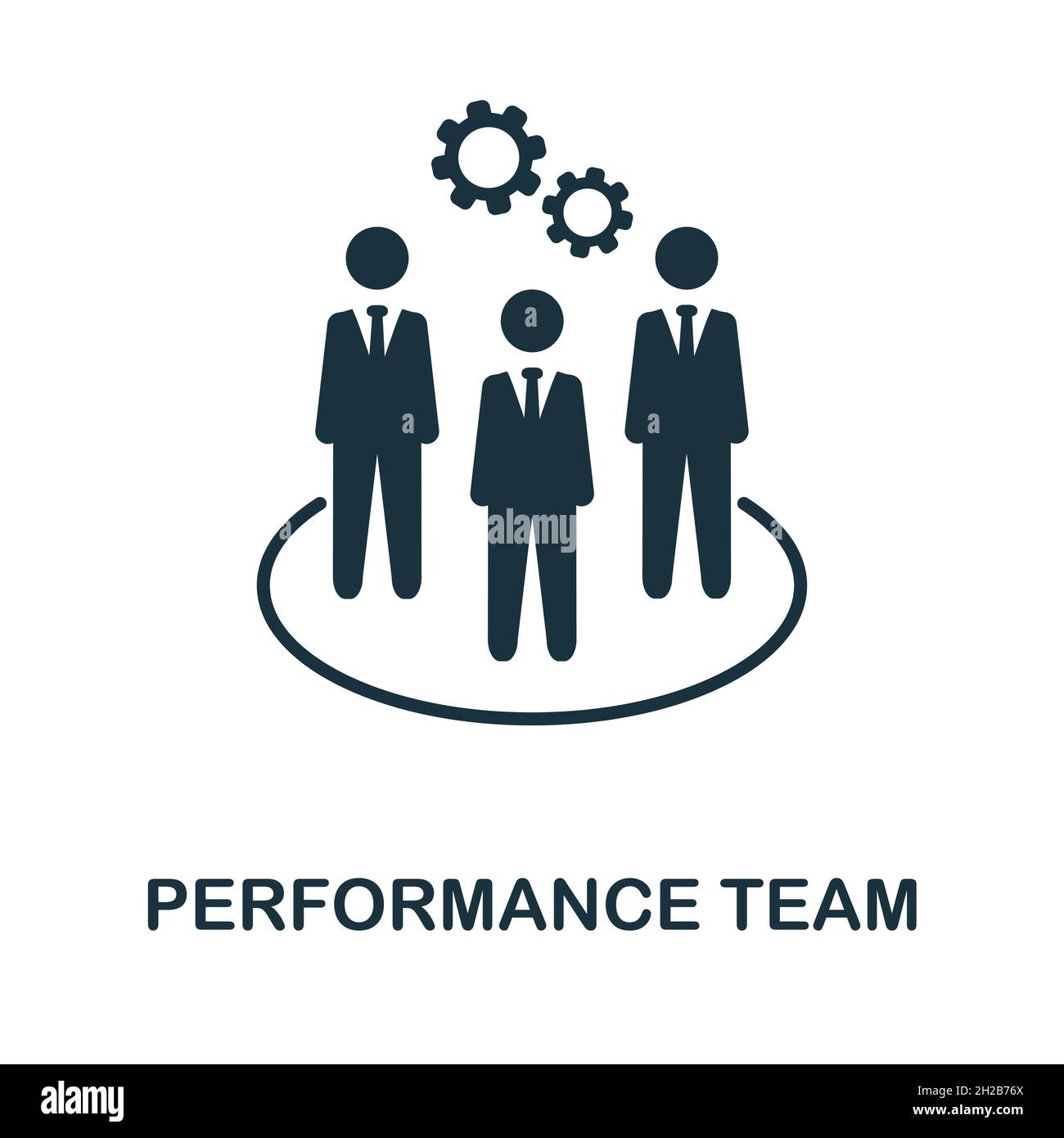 Performance Team icon. Monochrome sign from corporate development ...