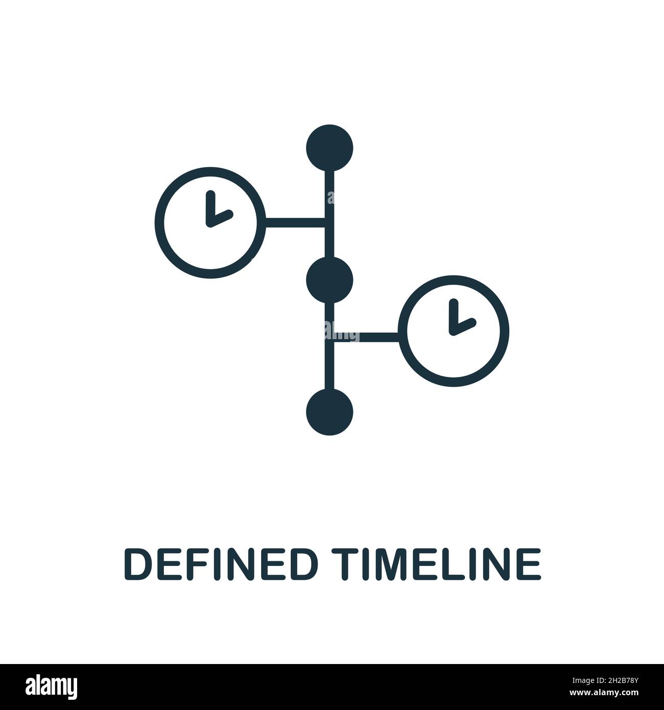 Defined Timeline icon. Monochrome sign from corporate development ... Defined Timeline icon. Monochrome sign from corporate development ...