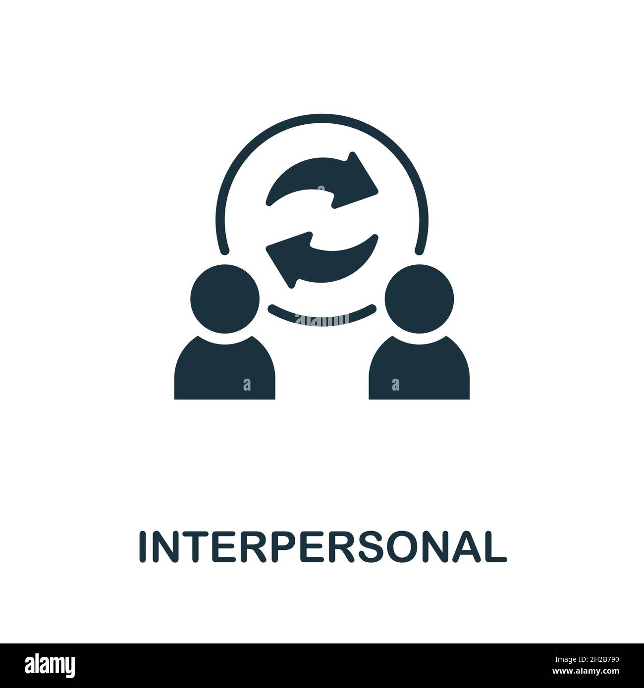 Interpersonal icon. Monochrome sign from corporate development ...