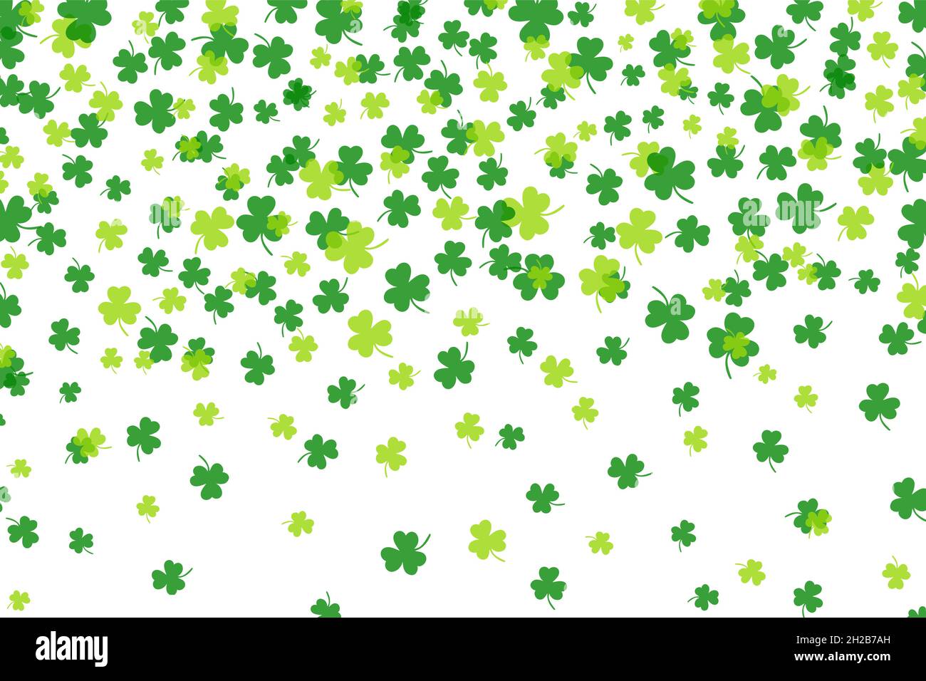 Shamrock or green clover leaves pattern background flat design vector ...
