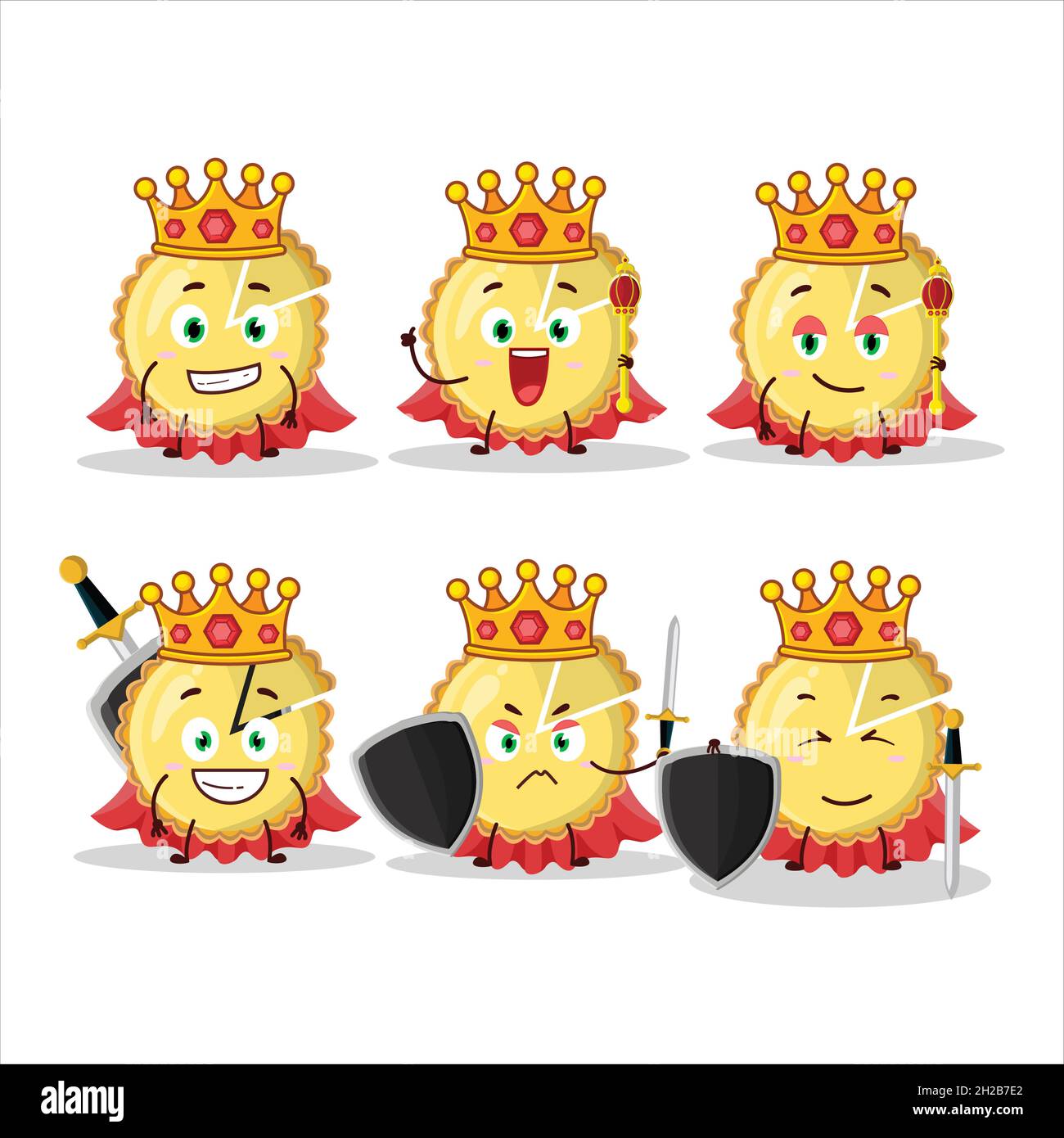 A Charismatic King lemon tart cartoon character wearing a gold crown ...