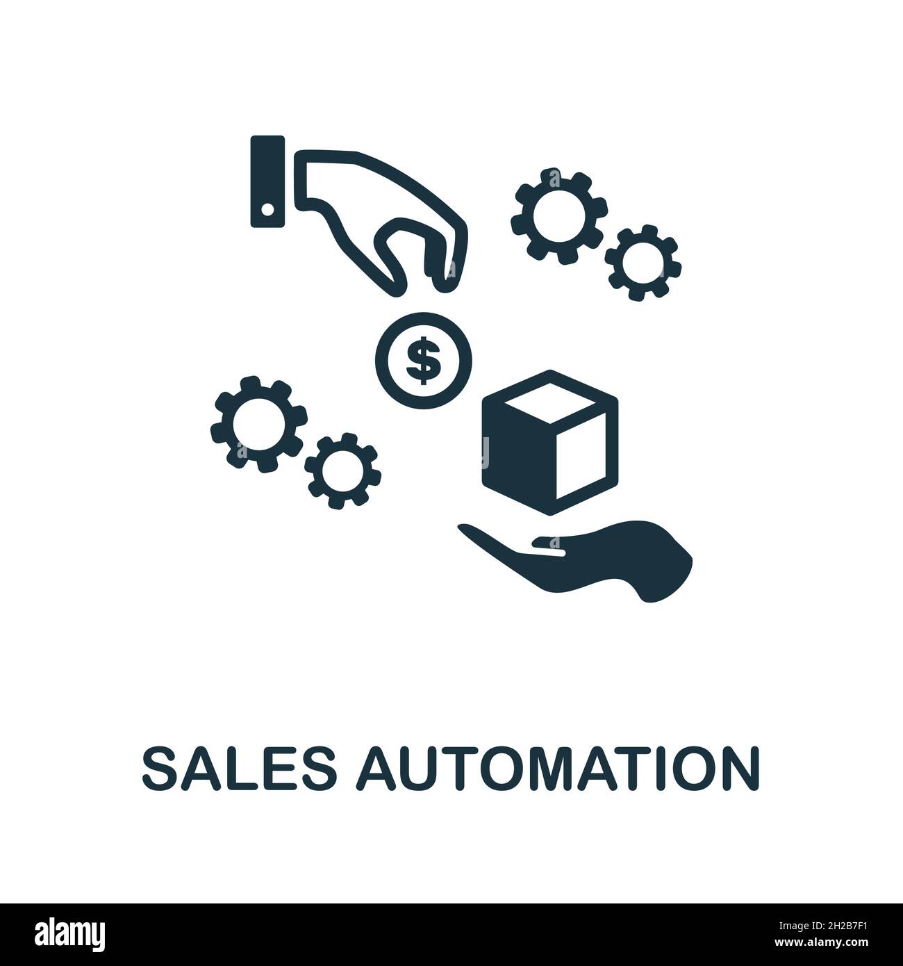 Sales Automation icon. Monochrome sign from corporate development ... Sales Automation icon. Monochrome sign from corporate development ...