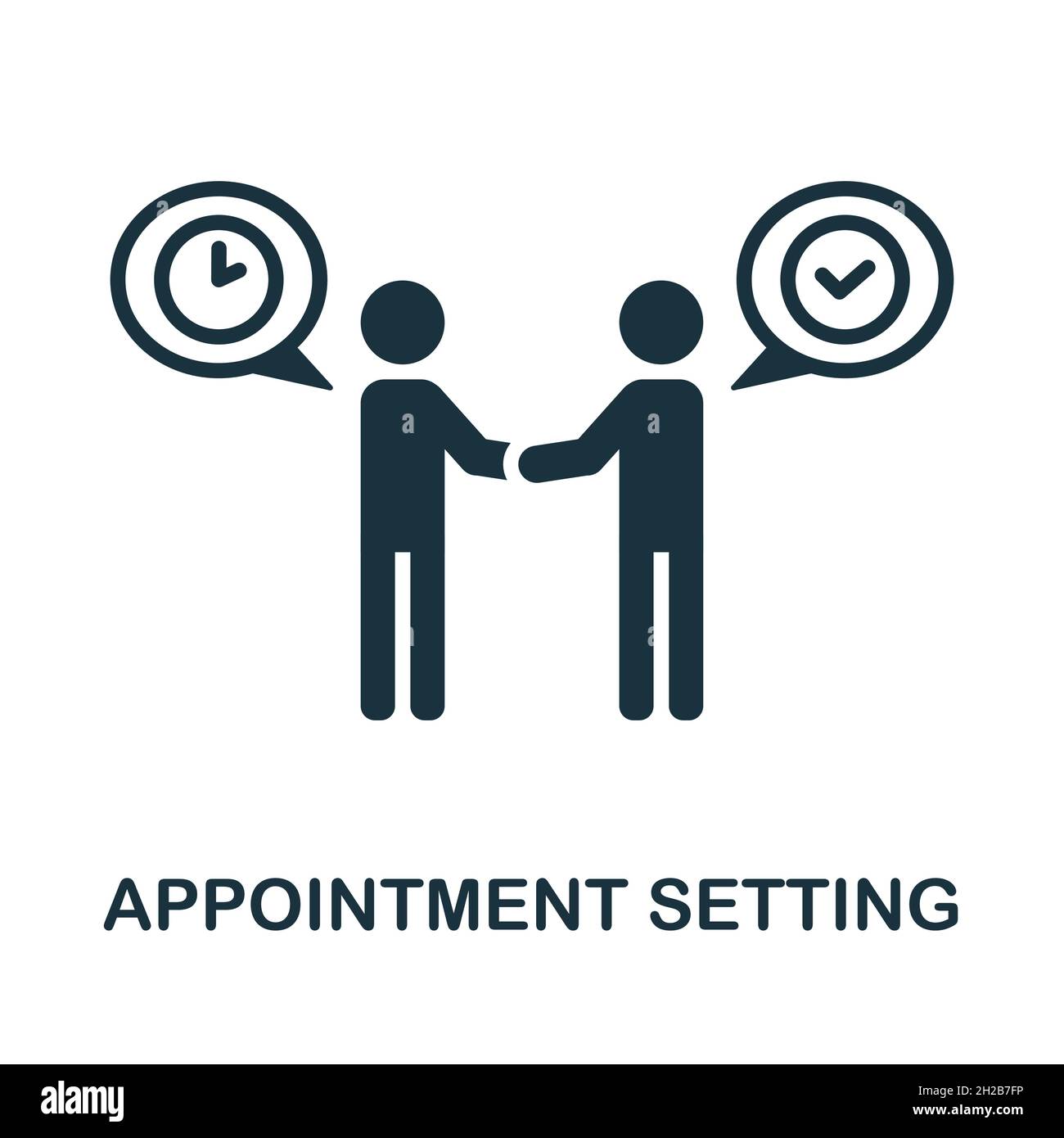 Appointment Setting icon. Monochrome sign from corporate development ...