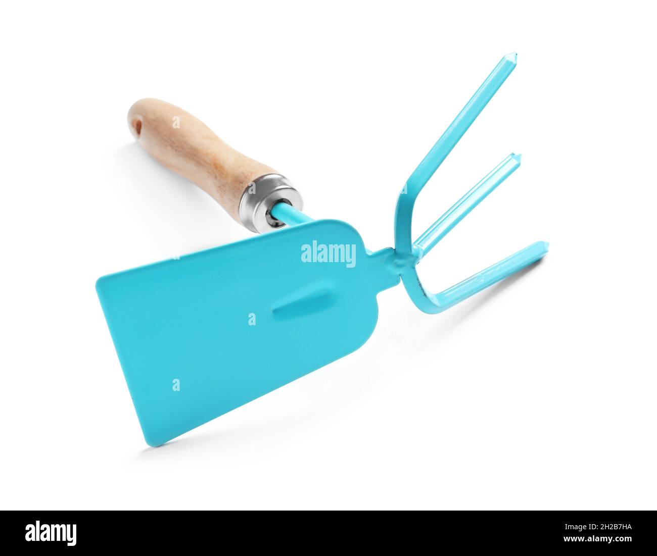 New rake hoe on white background. Professional gardening tool Stock ...