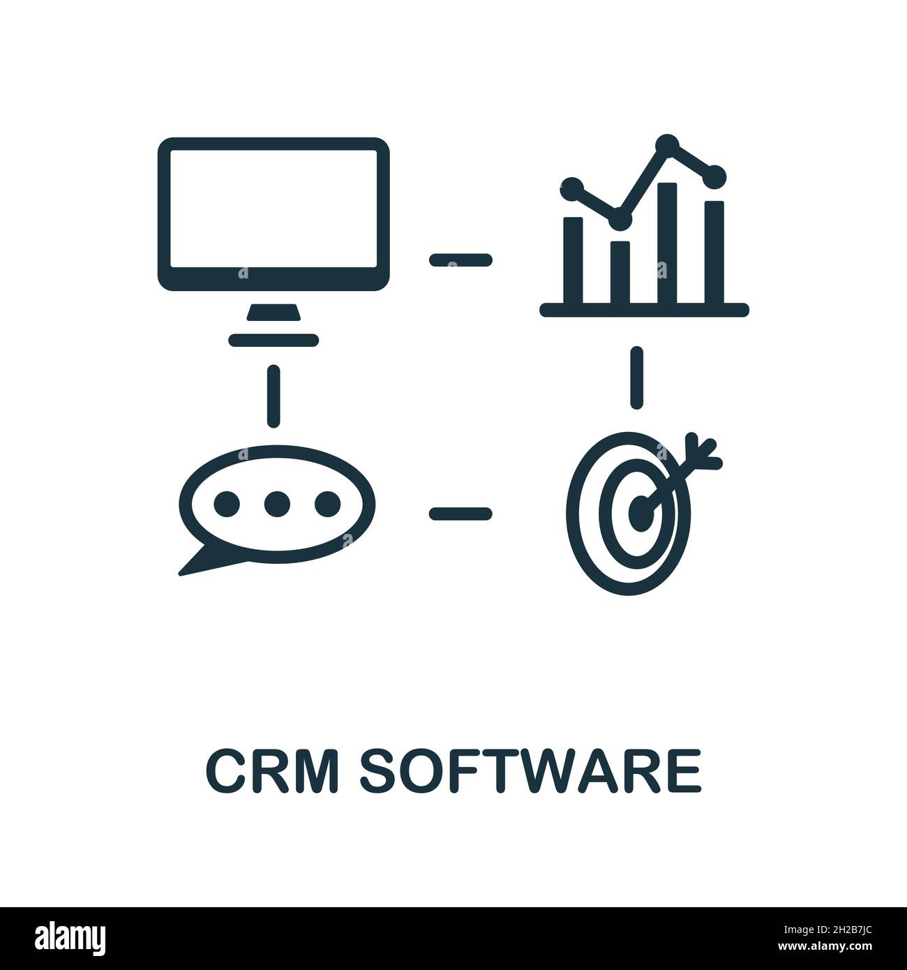 Crm Software icon. Monochrome sign from customer relationship ...