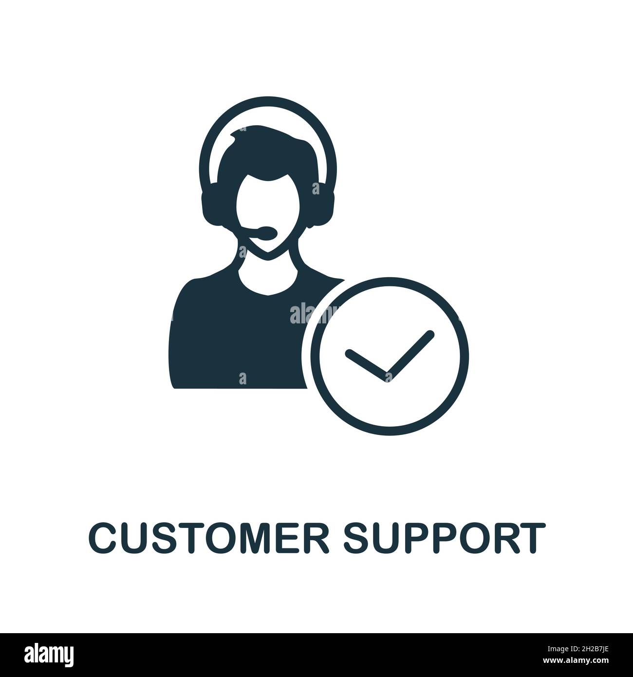 Customer Support icon. Monochrome sign from customer relationship ...