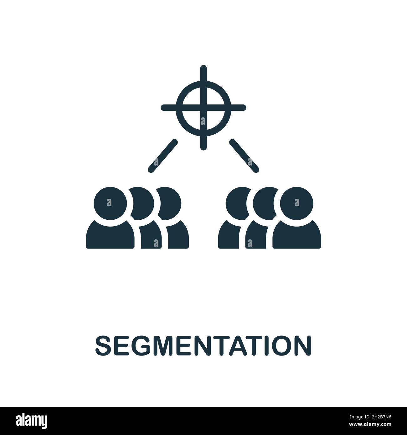Segmentation icon. Monochrome sign from corporate development ...