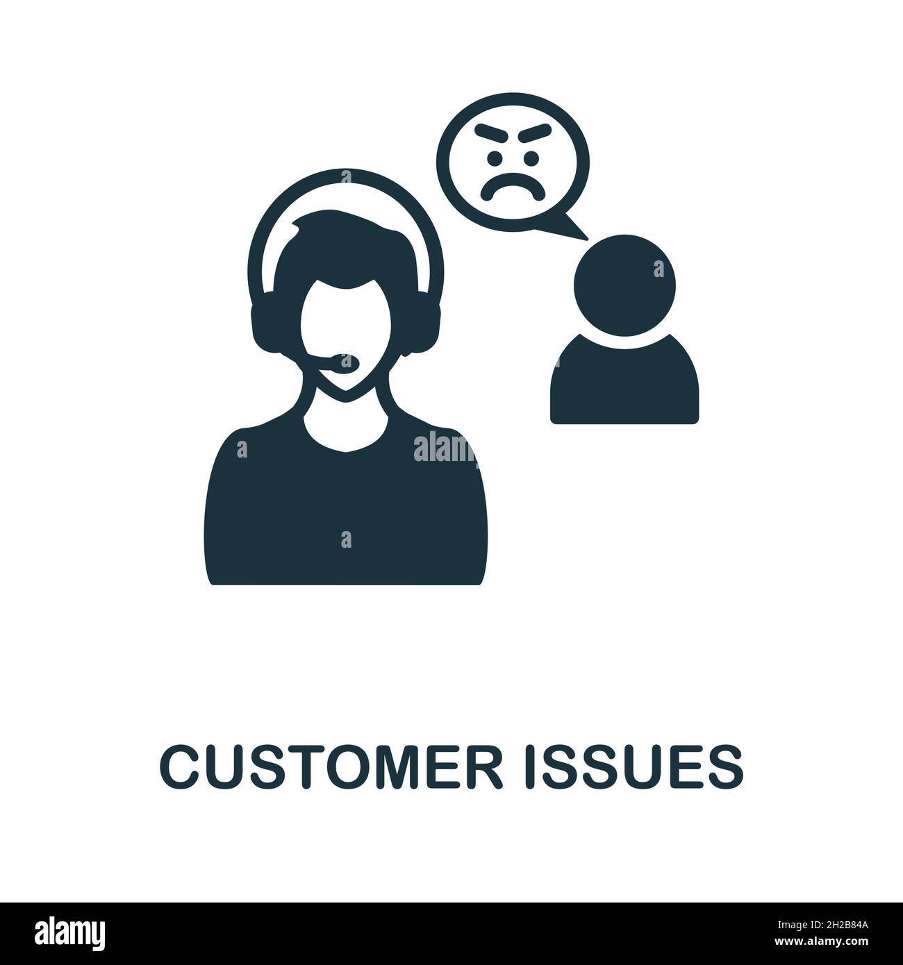 Customer Issues icon. Monochrome sign from customer relationship ...