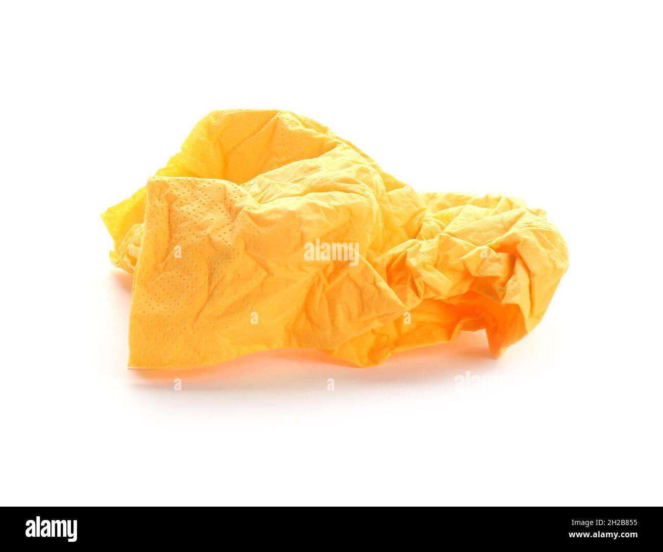 Crumpled paper napkin on white background. Personal hygiene Stock Photo ...