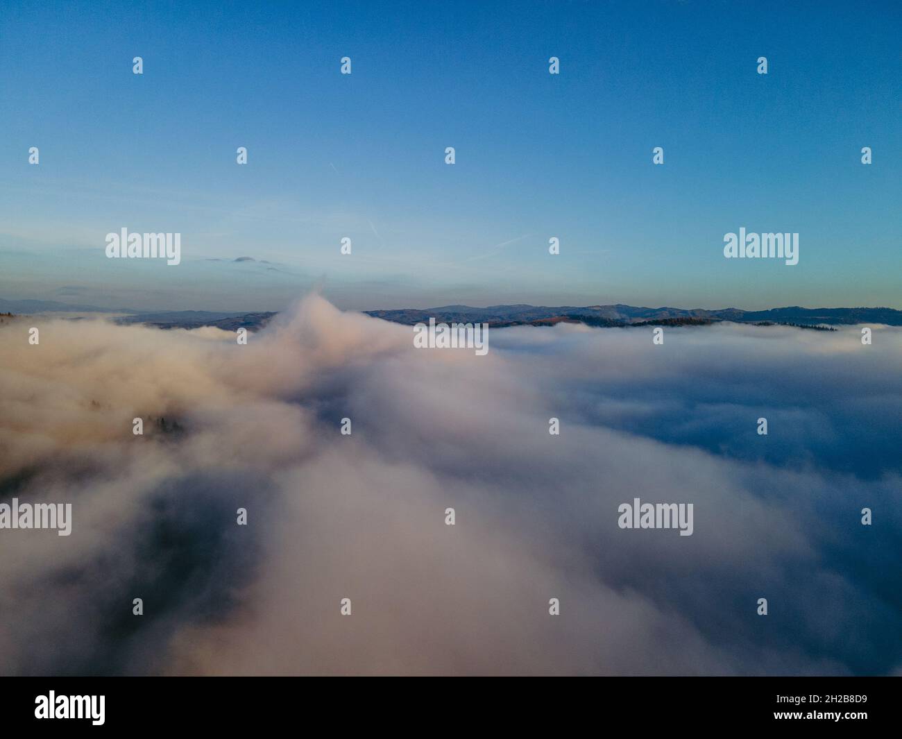 aerial view above the clouds copy space Stock Photo - Alamy