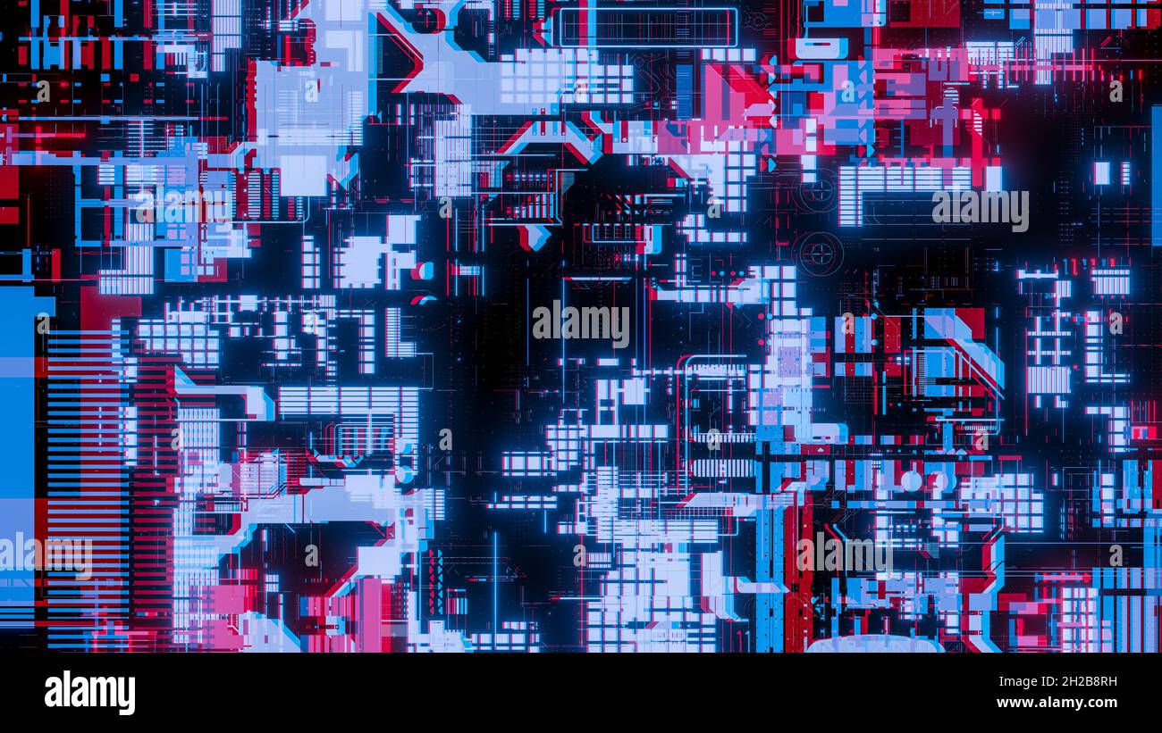 Glitched technology background Stock Photo - Alamy
