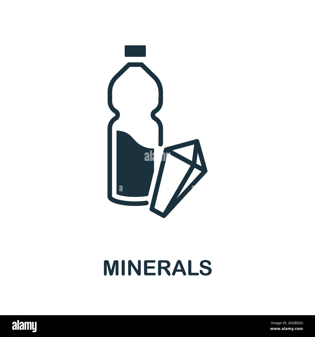 Minerals icon. Monochrome sign from diet collection. Creative Minerals ...