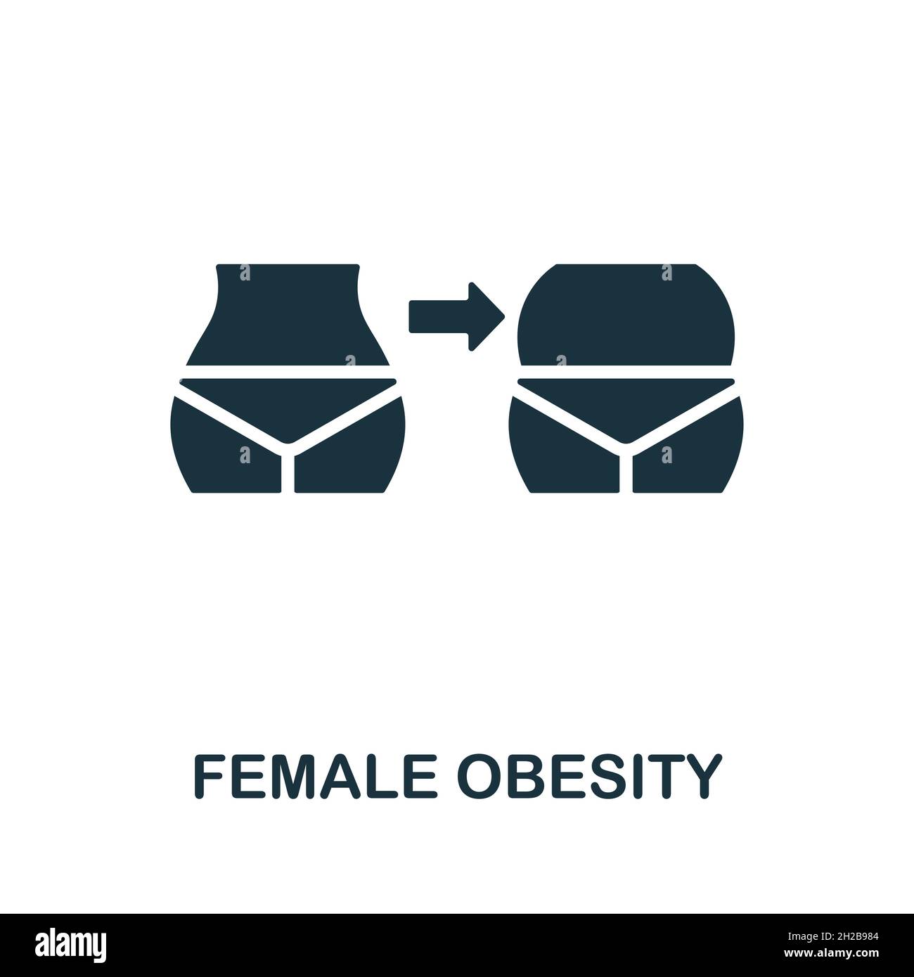 Female Obesity icon. Monochrome sign from diet collection. Creative ...