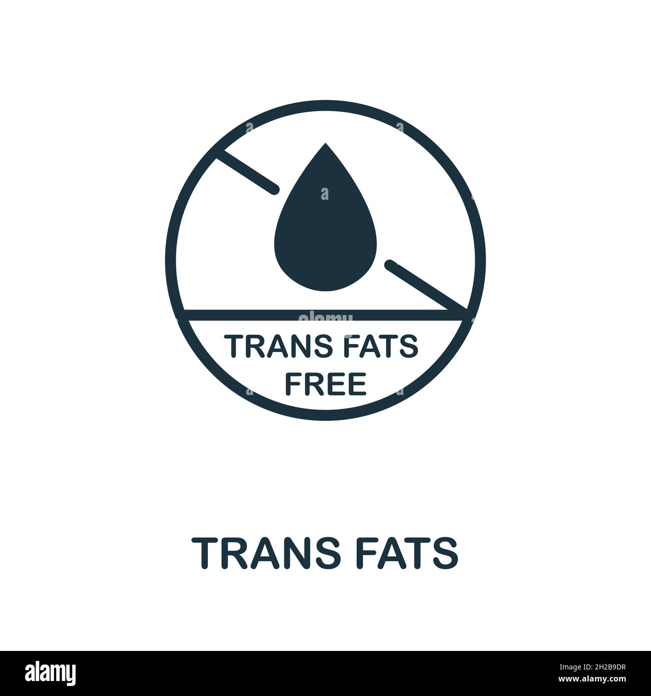 Trans Fats icon. Monochrome sign from diet collection. Creative Trans ...