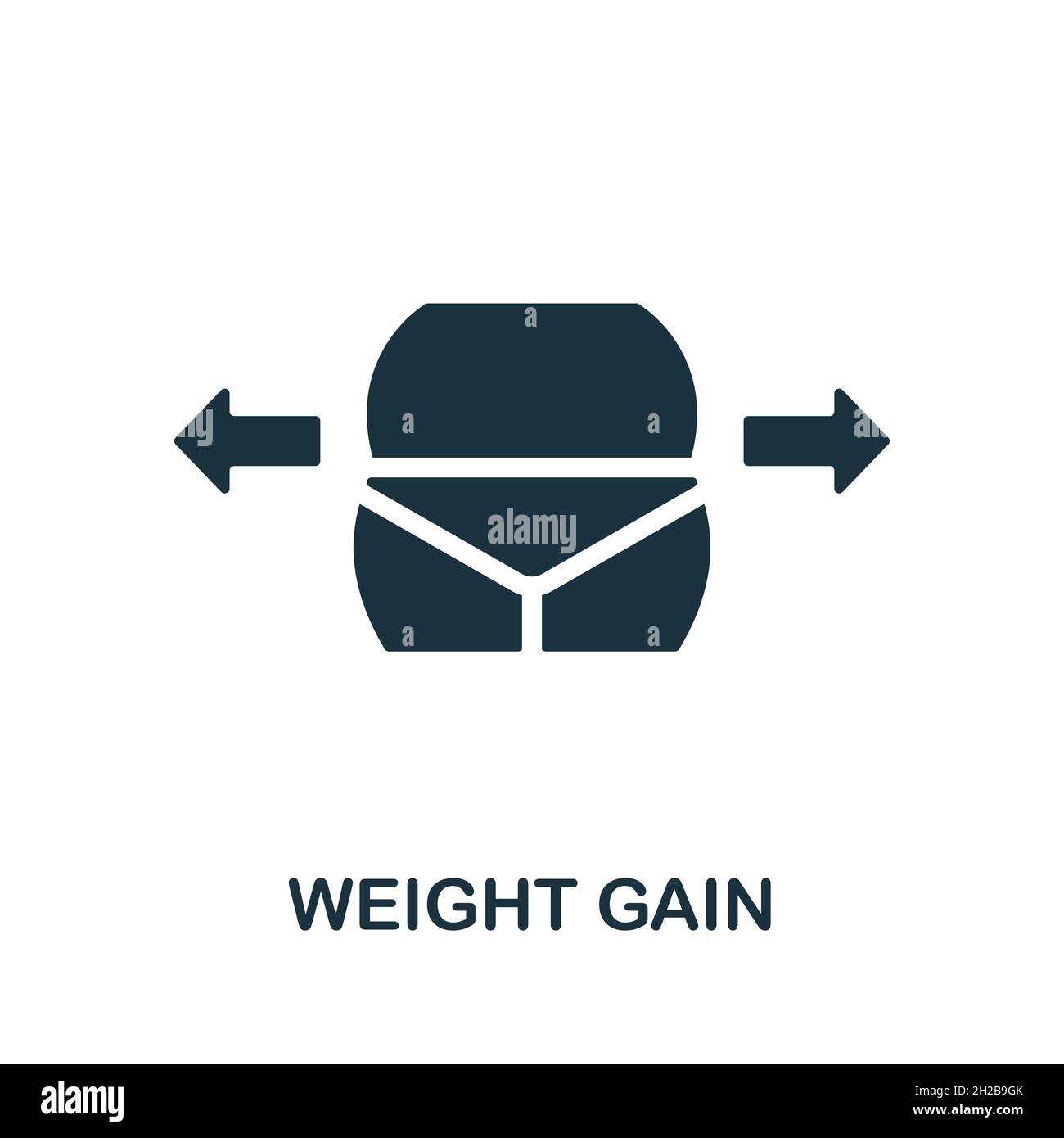 Weight Gain icon. Monochrome sign from diet collection. Creative Weight ...