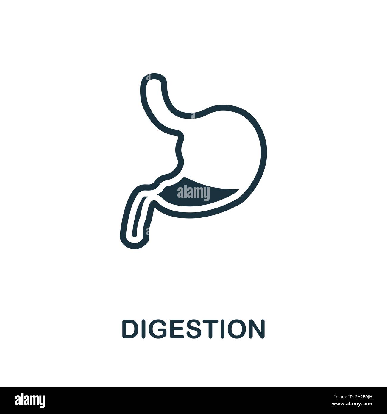 Digestion icon. Monochrome sign from diet collection. Creative ...