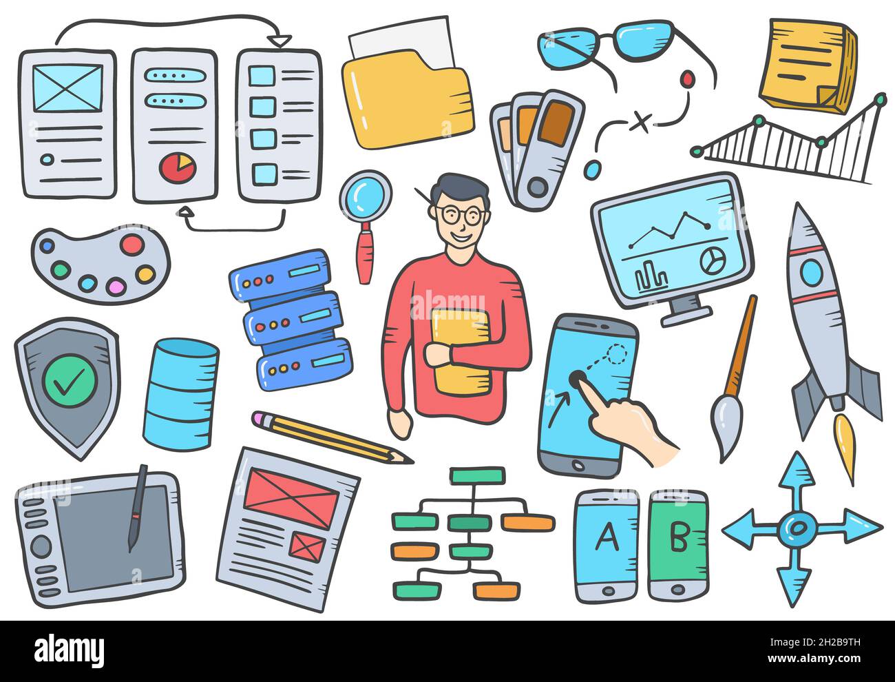 ux user experience graphid designer jobs career profession doodle hand ...